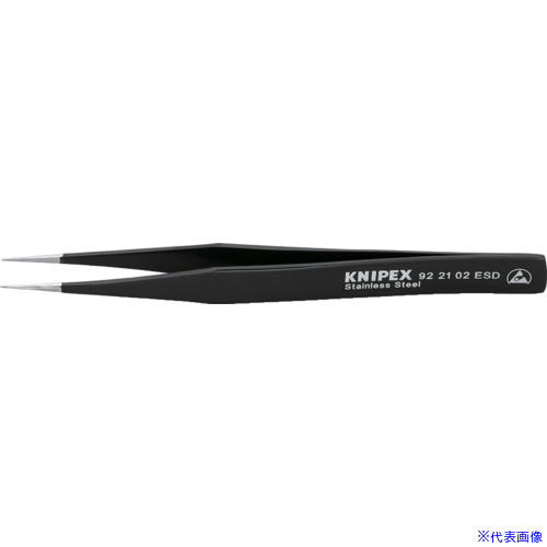 オレンジブック トラスコ中山　TRUSCOKNIPEX 汎用ピンセット 110mm 〔品番:922102ESD〕[ 注番:3372638]特長●放電性コーティングを施し、ユーザーとワークの間の電位差を制御して均一化します。●黒のエポキシ樹脂...