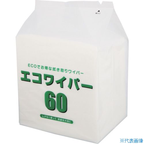 オレンジブック トラスコ中山　TRUSCOmarusan エコワイパー60(100枚入) 〔品番:4800600〕[ 注番:3382080]特長●コットン主成分だから吸収性・拭き取り性がバツグンです。●厚手の不織布でしっかり感があります。●...