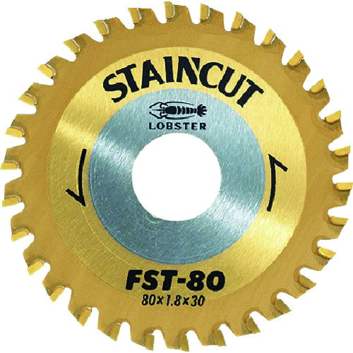 オレンジブック トラスコ中山　TRUSCOロブテックス チップソー ステンカット 80mm 〔品番:FST80〕[ 注番:3382222]特長●TiNコーティングされたチップで切れ味も良く寿命も長いチップソーです。●チップはオルタネイト研磨...