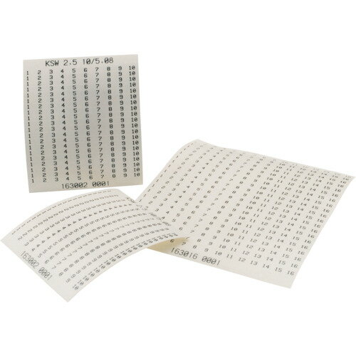 オレンジブック トラスコ中山　TRUSCOワイドミュラー デバイスマーカ(KSWシリーズ) 幅4mm、ピッチ5.08mm 印字済(1-16) シールタイプ 〔品番:1630160001〕[ 注番:3388318]特長●印字済みのタイプと、個...