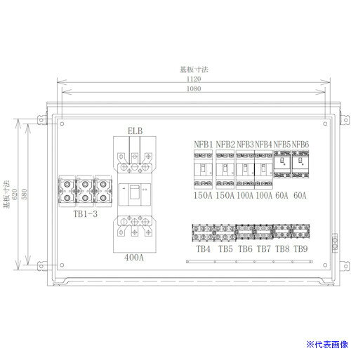 オレンジブック トラスコ中山　TRUSCOセフティー 仮設動力分電盤 P400−N6 6回路(150A×2)(100A×2)(60A×2) 〔品番:P400N6〕[ 注番:3402888]特長●仮設動力分電盤の標準型です。●大阪府の自社工場...