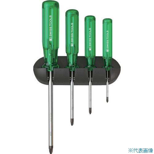 オレンジブック トラスコ中山　TRUSCOPBスイスツールズ ドライバーセット ホルダー付4本組 〔品番:243CBB〕[ 注番:3456969]特長●グリップは木やコットンから生まれた自然素材を含むCAB(セルロース・アセト・ブチレイト)...