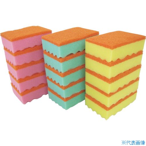 オレンジブック トラスコ中山　TRUSCOキクロン キクロンプロBー512スポンジたわしソフト5P 〔品番:B5125P〕[ 注番:3546754]特長●キズを付けずに高い洗浄力です。●異物混入対策に有効なブルーの不織布と、水切れ泡立ちに優...