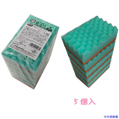 オレンジブック トラスコ中山　TRUSCOキクロン キクロンプロBー511スポンジたわしソフト5P 〔品番:B5115P〕[ 注番:3546760]特長●キズを付けずに高い洗浄力です。●異物混入対策に有効なブルーの不織布と、水切れ泡立ちに優...