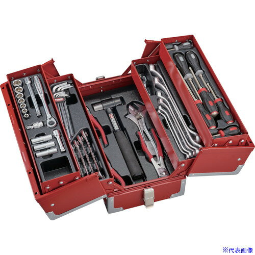 オレンジブック トラスコ中山　TRUSCOTONE 整備用工具セット TSA3309ツールセット レッド 〔品番:TSA3309〕[ 注番:3554287]特長●自動車整備向けに、欠かせない工具を厳選した工具セットです。●天面フラットV形3...