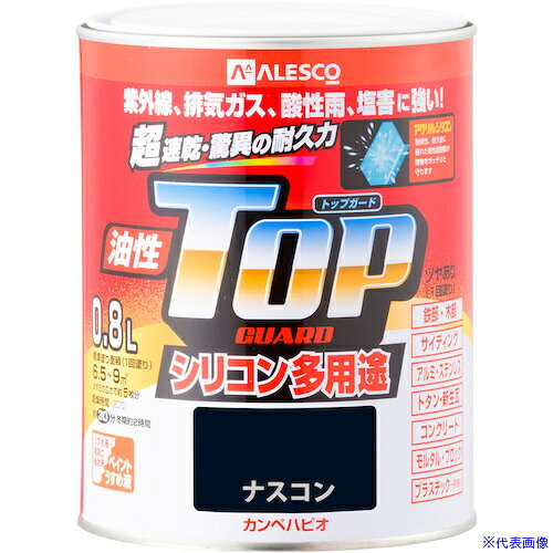 オレンジブック トラスコ中山　TRUSCOKANSAI 油性トップガード ナスコン 0.8L 〔品番:00017645101008〕[ 注番:3627779]特長●高耐久アクリル・シリコン樹脂配合だから紫外線・排ガス・雪・酸性雨など外敵から...