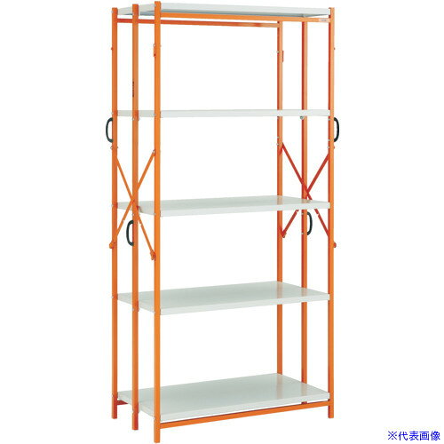 オレンジブック トラスコ中山　TRUSCOTRUSCO ワンタッチラック W915XD450XH1805 5段 白Xオレンジ 〔品番:TR6345W〕[ 注番:3629414]特長●部品・工具不要のワンタッチ式で組み立てが簡単で、搬入・設置...