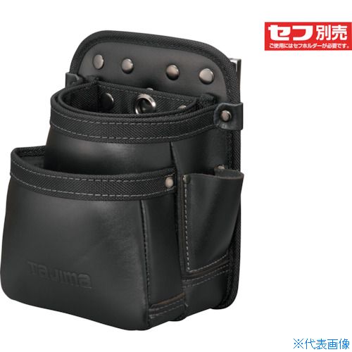 オレンジブック トラスコ中山　TRUSCOタジマ 着脱式腰袋K 2段小 〔品番:SFKBK2S〕[ 注番:3652166]特長●堅牢でしなやかな上質レザーを厳選しています。●ベルトからの浮きを防止するサイドクリップタイプです。●摩耗、変形に...