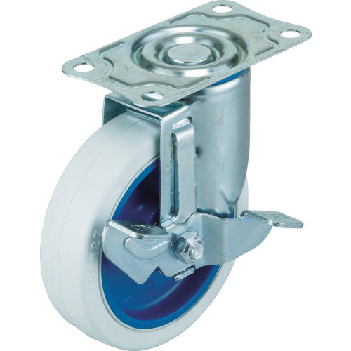 オレンジブック トラスコ中山　TRUSCOワコーパレット エアーキャスター(自在車ストッパー付) 75mm ホワイトゴム車 〔品番:ALG75NRBDSW〕[ 注番:3657795]特長●車輪にホワイトゴムを採用し、床面の汚れを防止しながら...