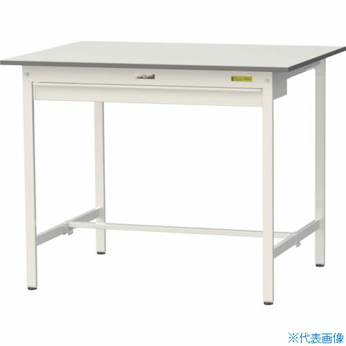 オレンジブック トラスコ中山　TRUSCOヤマテック 軽量作業台 ワークテーブル150シリーズ 固定式 ワイド引出し付 W1200×D900×H950mm シルキーホワイト 〔品番:SUPH1290WWW〕[ 注番:3692310]特長●梱...