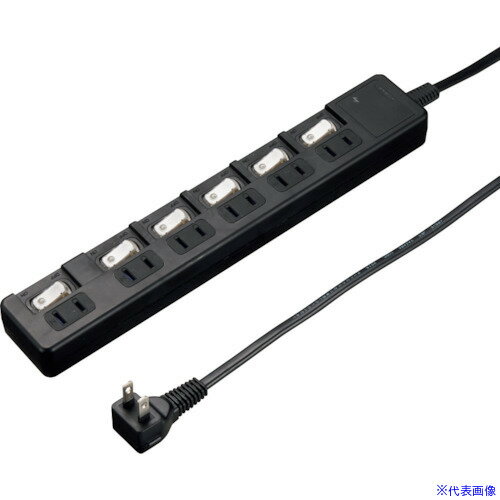 オレンジブック トラスコ中山　TRUSCOYAZAWA 雷ガード付6個口節電タップ1mブラック 〔品番:H8KS661BK〕[ 注番:3696632]特長●雷ガード・個別スイッチ・シャッター充実の安全機能付です。用途●家庭やオフィスの電源周...