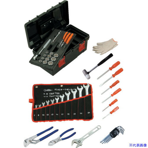 オレンジブック トラスコ中山　TRUSCOスーパー プロ用標準工具セット 〔品番:S6500N〕[ 注番:3729567]特長●機械・自動車・農機の整備に適した工具セットです。●樹脂ケースに入ったコンパクトサイズです。仕様●ケース色：ブラッ...