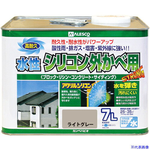 オレンジブック トラスコ中山　TRUSCOKANSAI 水性シリコン外かべ用 ライトグレー 7L 〔品番:00427650651070〕[ 注番:3782862]特長●高耐久アクリル・シリコン樹脂配合だから紫外線・排ガス・雪・酸性雨など外敵...