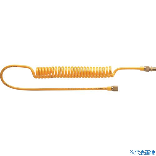 オレンジブック トラスコ中山　TRUSCO潤工社 エアーコイルチューブセット UTF 1−10X6.5mm 黄 〔品番:UTF10600LY〕[ 注番:3833554]特長●ポリウレタンチューブをコイル状に加工しています。●伸縮部の集中配管...