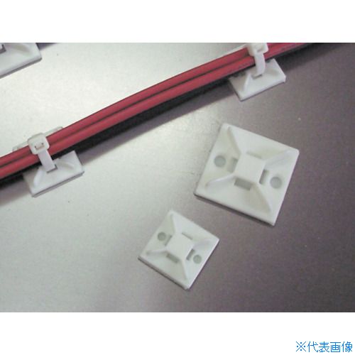 オレンジブック トラスコ中山　TRUSCOTYTON マウントベース 粘着テープ付き 難燃グレード 白 〔品番:MB4AV0HF〕[ 注番:3834989]特長●インシュロックと併用して、配線を固定するアクセサリです。用途●電気工事、配電盤...