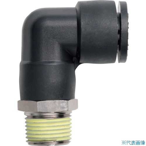 オレンジブック トラスコ中山　TRUSCO潤工社 ワンタッチ継手Mシリーズ エルボ 8mm PT3/8 〔品番:PLBM8PT38PM〕[ 注番:3836781]特長●金属部には無電解ニッケルメッキを施しています。●R（PT） ネジには、ネ...