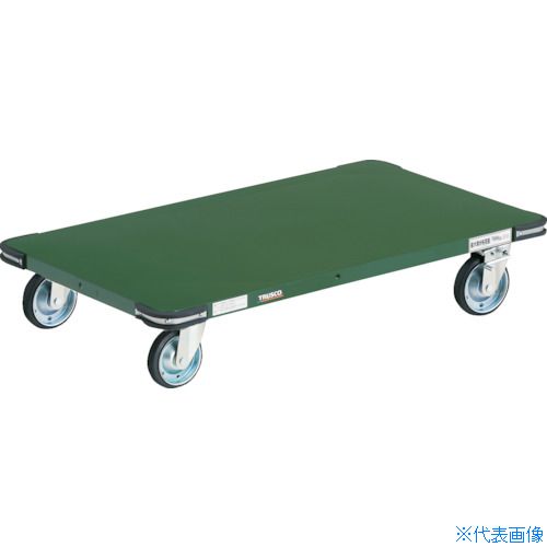 オレンジブック トラスコ中山　TRUSCOTRUSCO 鋼鉄製平台車 1200X750 Φ150ブレーキ付き プレス車 〔品番:PHT1275H150〕[ 注番:3868745]特長●キャスターの4角前後コーナーにはクッションゴムがあり安全...