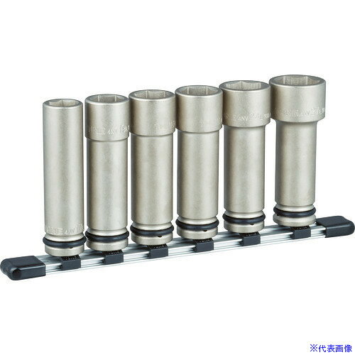 オレンジブック トラスコ中山　TRUSCOTONE インパクト用超ロングソケットセット(ホルダー付) 6pcs 差込角12.7mm 〔品番:HNV406LL〕[ 注番:3876586]特長●外観品質の向上と防錆力向上を図り、表面処理を無電解...
