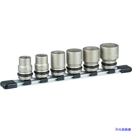 オレンジブック トラスコ中山　TRUSCOTONE インパクト用ソケットセット(ホルダー付) 6pcs 差込角12.7mm 〔品番:HNV406S〕[ 注番:3876594]特長●外観品質の向上と防錆力向上を図り、表面処理を無電解メッキにし...