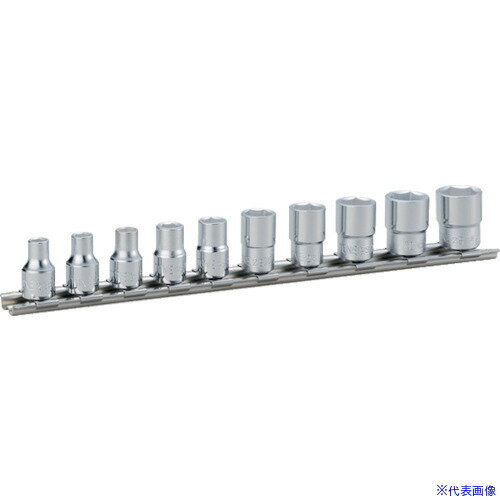 オレンジブック トラスコ中山　TRUSCOTONE ソケットセット(6角・ホルダー付) 10pcs 差込角6.35mm 〔品番:HS210〕[ 注番:3876608]特長●ソケットの取り外しが容易なアルミタイプのソケットホルダで作業効率がア...