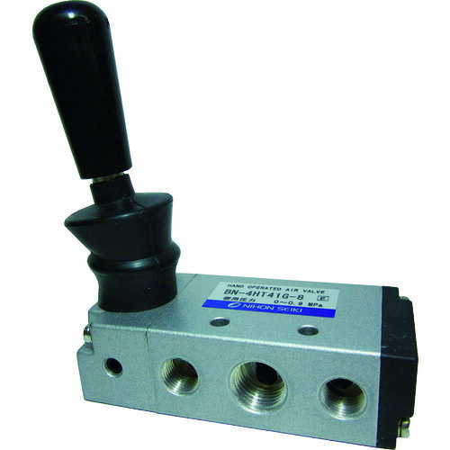 オレンジブック トラスコ中山　TRUSCO日本精器 手動切替バルブ8Aグリップタイプ 〔品番:BN4HT41G8〕[ 注番:3954374]特長●エアシリンダなどに供給する空気の流れ方向を手動で切り替える機器です。●レバーは切り替えた方向に...