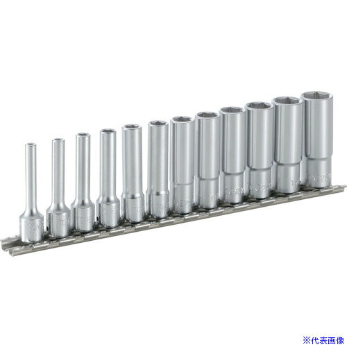 オレンジブック トラスコ中山　TRUSCOTONE ディープソケットセット(6角・ホルダー付) 12pcs 差込角6.35mm 〔品番:HSL212〕[ 注番:3956393]特長●ソケットの取り外しが容易なアルミタイプのソケットホルダで作...