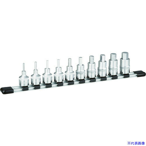 オレンジブック トラスコ中山　TRUSCOTONE ヘキサゴンソケットセット(インチホルダー付) 10pcs 差込角12.7mm 〔品番:HHB410〕[ 注番:3964451]特長●ソケットの取り外しが容易なアルミタイプのソケットホルダで...