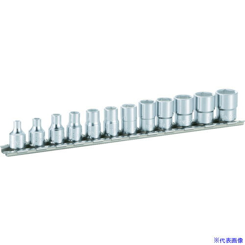 オレンジブック トラスコ中山　TRUSCOTONE ソケットセット(6角・ホルダー付) 12pcs 差込角6.35mm 〔品番:HS212〕[ 注番:3964515]特長●ソケットの取り外しが容易なアルミタイプのソケットホルダで作業効率がア...