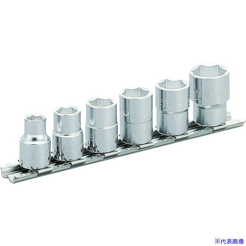 オレンジブック トラスコ中山　TRUSCOTONE ソケットセット(6角・ホルダー付) 6pcs 差込角9.5mm 〔品番:HS306〕[ 注番:3964523]特長●ソケットの取り外しが容易なアルミタイプのソケットホルダで作業効率がアップ...