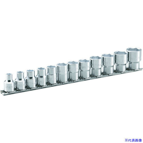 オレンジブック トラスコ中山　TRUSCOTONE ソケットセット(インチ) (6角・ホルダー付) 吋目 12pcs 差込角9.5mm 〔品番:HSB312〕[ 注番:3964566]特長●ソケットの取り外しが容易なアルミタイプのソケットホ...