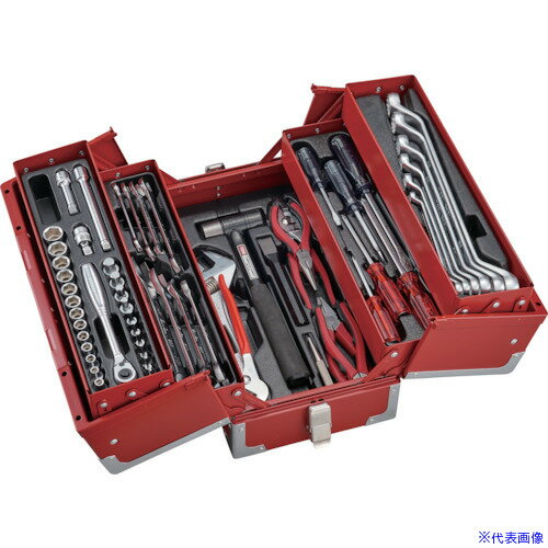 オレンジブック トラスコ中山　TRUSCOTONE ツールセット 吋目 65pcs 〔品番:TSB330〕[ 注番:3964850]特長●インチサイズのセットです。●天面フラットV形3段式メタルケース、全段プラスチックトレー付きです。用途●...