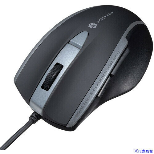 オレンジブック トラスコ中山　TRUSCOSANWA 静音有線ブルーLEDマウス(5ボタン) ブラック 〔品番:MABL168BK〕[ 注番:3979805]特長●手に吸い付くようなグリップ感でつかみやすい形状の有線マウスです。●「かぶせ持...
