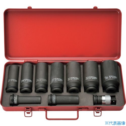 オレンジブック トラスコ中山　TRUSCOトップ工業(TOP) インパクトレンチ用超ロングソケット・ワンタッチアダプターセット 〔品番:PT1736SLPS〕[ 注番:4045820]特長●ワンタッチアダプター使用で作業効率アップ用途●各種...