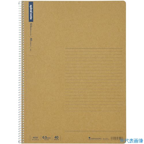 オレンジブック トラスコ中山　TRUSCOmaruman A4 スパイラルノート 横罫40枚 〔品番:N235〕[ 注番:4059321]特長●心地よい書き味が定評のマルマン国産筆記用紙です。仕様●用紙サイズ：A4●中紙(枚)：40仕様2●...
