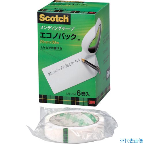 オレンジブック トラスコ中山　TRUSCO3M メンディングテープエコノパック 24mmX30m 6巻入 巻芯径76mm 〔品番:MP24〕[ 注番:4063198]特長●コピーやスキャンをしても影がでません。●貼るとテープがほとんど見えな...