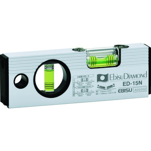 オレンジブック トラスコ中山　TRUSCOエビスダイヤモンド ベーシックレベル(シルバー) 150mm 〔品番:ED15N〕[ 注番:4104935]特長●樹脂製フラット型サイドキャップ付で建材等を傷つけません。●6本線気泡管は、勾配の1/...