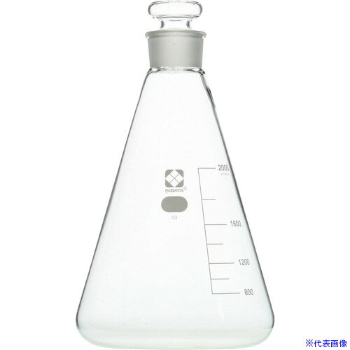 オレンジブック トラスコ中山　TRUSCOSIBATA 共栓三角フラスコ 2000mL 〔品番:01033002000〕[ 注番:4113507]特長●口元に、ガラス製の共通すり合わせ共栓が付属した三角フラスコです。●目安となる目盛りが付い...