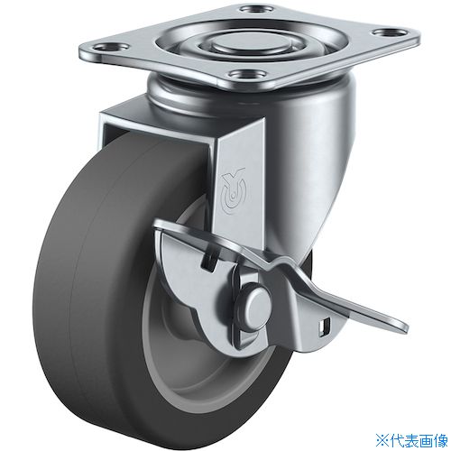 オレンジブック トラスコ中山　TRUSCOユーエイ プレート式 自在 キャスター エラストマー 車輪径65mm ストッパー付き Sタイプ SG−S型 取付寸法55×42 〔品番:SG65ELS〕[ 注番:4127170]特長●走行性・耐荷重...