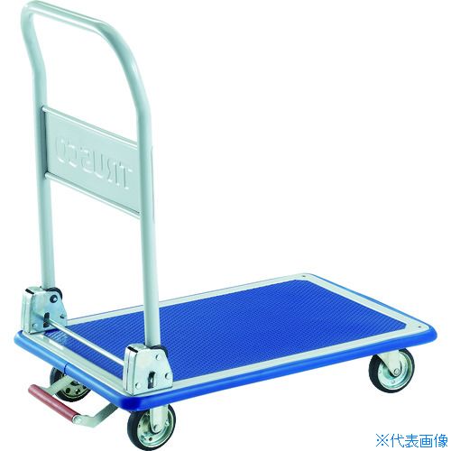 オレンジブック トラスコ中山　TRUSCOTRUSCO プレス製台車 ドンキーカート 折りたたみ式740×480 ピン式固定車ストッパー付 〔品番:101NKB〕[ 注番:4144988]特長●ピン式ブレーキで完全ロック、車輪がぬれても滑り...