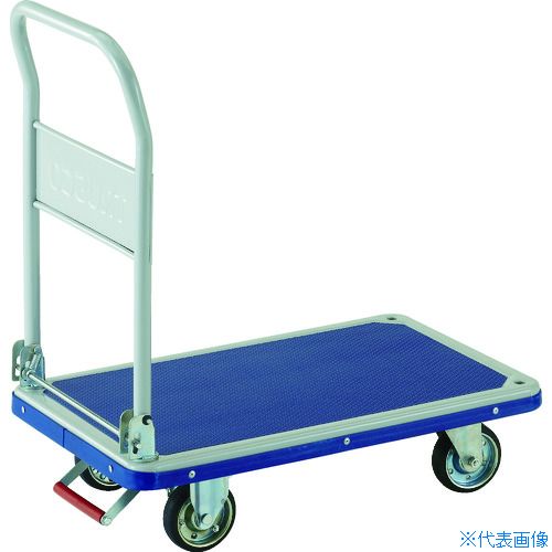 オレンジブック トラスコ中山　TRUSCOTRUSCO プレス製台車 ドンキーカート 折りたたみ式810×510 ピン式固定車ストッパー付 〔品番:201NKB〕[ 注番:4145178]特長●ピン式ブレーキで完全ロック、車輪がぬれても滑り...