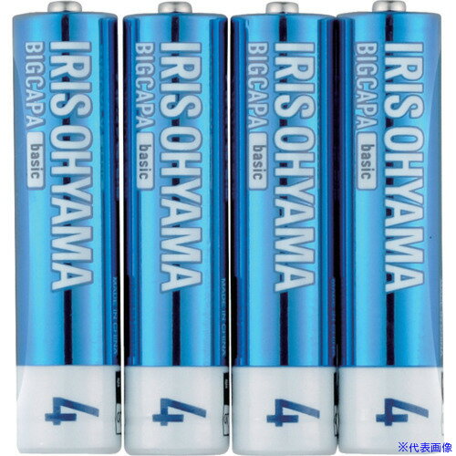 オレンジブック トラスコ中山　TRUSCOIRIS 102746 乾電池 BIGCAPA basic 単4形4本パック 〔品番:LR03BB4P〕[ 注番:4147698]特長●低コスト・5年保証付のアルカリ乾電池です。●ガスケット表面に、...
