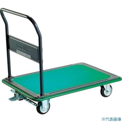 オレンジブック トラスコ中山　TRUSCOTRUSCO 固定ハンドルタイプ プレス製運搬車200KG ブレーキ付 〔品番:116SEBN〕[ 注番:4163435]特長●操作が簡単で、「ペダル」を一回踏むとストップ、「ペダル」を蹴り上げると...