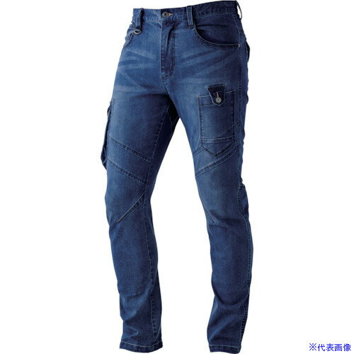 オレンジブック トラスコ中山　TRUSCOCHUSAN ストレッチデニム カーゴパンツ インディゴブルー 3L 〔品番:9855173L〕[ 注番:4181866]特長●三層構造糸の生地で仕上げた風合い豊かな高キックバックデニム。仕様●色：...