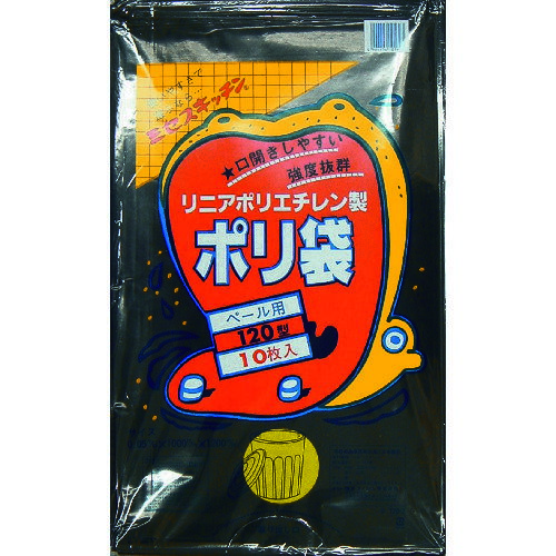 オレンジブック トラスコ中山　TRUSCO積水 120型ポリ袋 黒 #120ー2 〔品番:N9794K〕[ 注番:4233859]特長●工場内の大型ポリ袋に最適です。仕様●容量(L)：120●縦(mm)：1200●横(mm)：1000●厚さ...