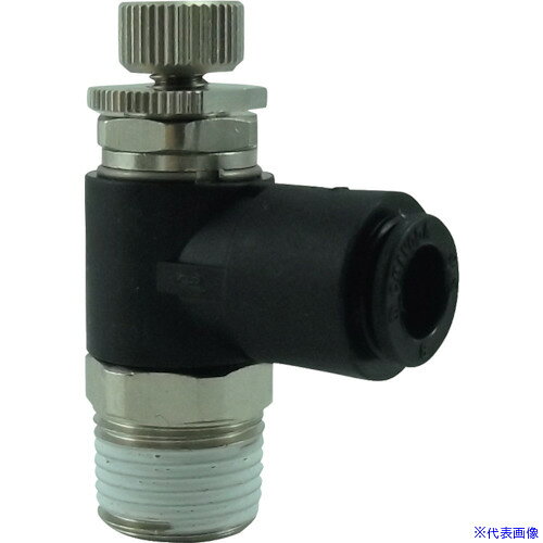 オレンジブック トラスコ中山　TRUSCOチヨダ ファイブスピードコントローラα メーターアウト8mm・R3/8 〔品番:F8R03SCO〕[ 注番:4234677]特長●ニードル弁の回転数が多いので、滑らかな速度制御が可能。●難燃性PBT...