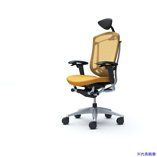 オレンジブック トラスコ中山　TRUSCOOKAMURA コンテッサセコンダ 可動肘 座クッション 小型ヘッド5本脚 シルバー ブラック ランバー付ハンガー無 張地色イエロー 〔品番:CC8CGSFPD9〕[ 注番:4255219]特長仕様...