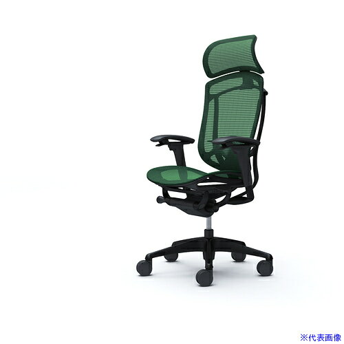 オレンジブック トラスコ中山　TRUSCOOKAMURA コンテッサセコンダ 可動肘 座メッシュ 大型ヘッド5本脚 ブラック ブラック ランバー付ハンガー無 張地色ダークグリーン 〔品番:CC85MSFPH5〕[ 注番:4256657]特長...