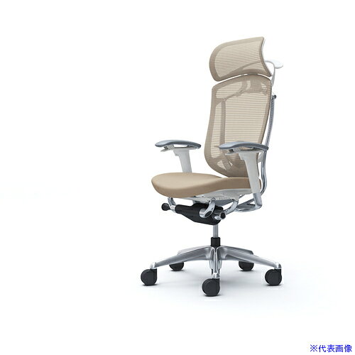 オレンジブック トラスコ中山　TRUSCOOKAMURA コンテッサセコンダ 可動肘 座クッション 大型ヘッド5本脚 ポリッシュ ホワイト ランバー付ハンガー付 張地色ベージュ 〔品番:CC88BZFPC7〕[ 注番:4258262]特長仕...