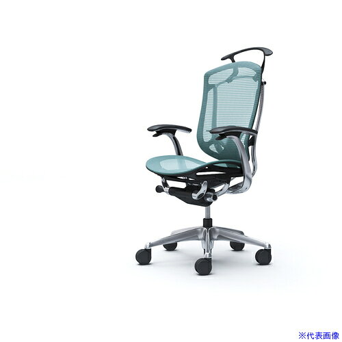 オレンジブック トラスコ中山　TRUSCOOKAMURA コンテッサセコンダ 固定肘 座メッシュ ハイバック5本脚 ポリッシュ ブラック ランバー付ハンガー付 張地色セージ 〔品番:CC42BSFPG6〕[ 注番:4258307]特長仕様●...