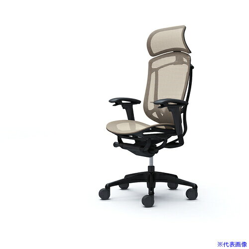 オレンジブック トラスコ中山　TRUSCOOKAMURA コンテッサセコンダ 可動肘 座メッシュ 大型ヘッド5本脚 ブラック ブラック ランバー付ハンガー無 張地色ベージュ 〔品番:CC85MSFPG7〕[ 注番:4259832]特長仕様●...